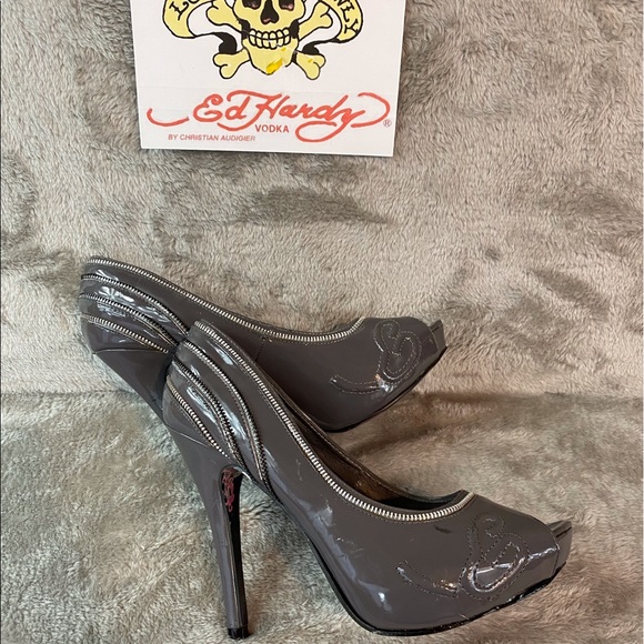 Ed Hardy | Shoes | Ed Hardy Zipper Heels | Poshmark